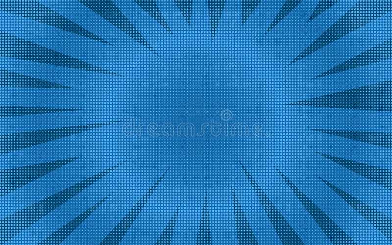 Abstract Blue Round Halftone Comic Background Stock Vector ...