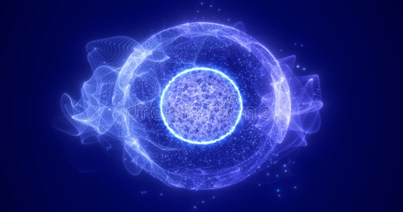 Abstract Blue Round Sphere Energy Molecule from Futuristic High-tech ...