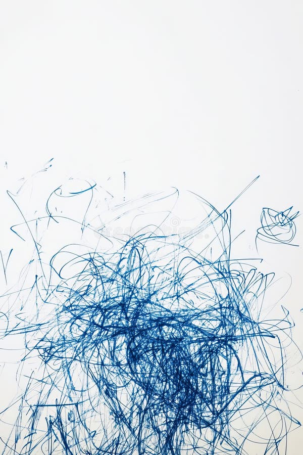 Abstract Blue Scribbles on White Background Stock Illustration ...