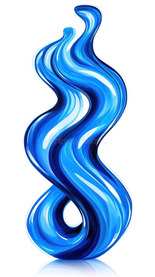 Abstract Blue Sculpture with Flowing Shapes, Evoking Movement and ...