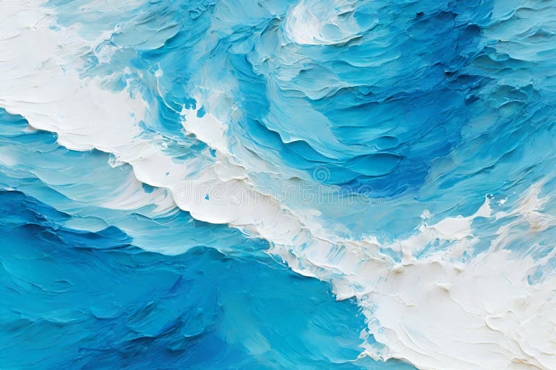 Abstract Blue Sea Background with Oil Paint Stock Illustration ...