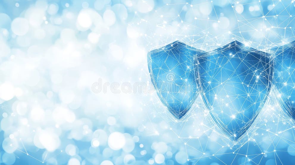Abstract Blue Security Shields Sophisticated Protection Concept on a ...