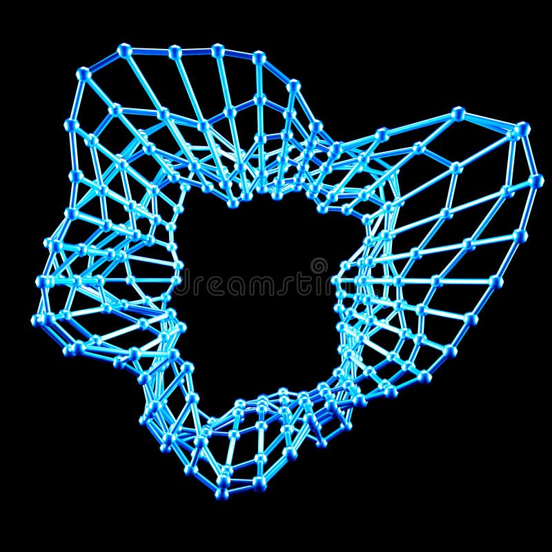 Abstract Blue Shape on a Black Background. 3d Illustration, 3d ...