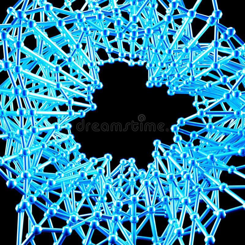 Abstract Blue Shape on a Black Background. 3d Illustration, 3d ...