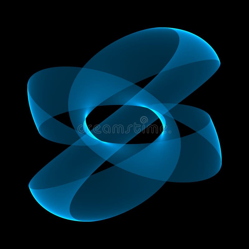 Abstract Blue Shape. Bright Blue Stripes on the Black Background ...