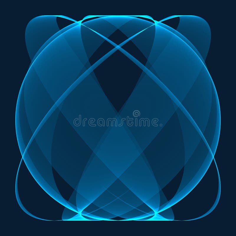Abstract Blue Shape. Bright Blue Stripes on the Black Background ...