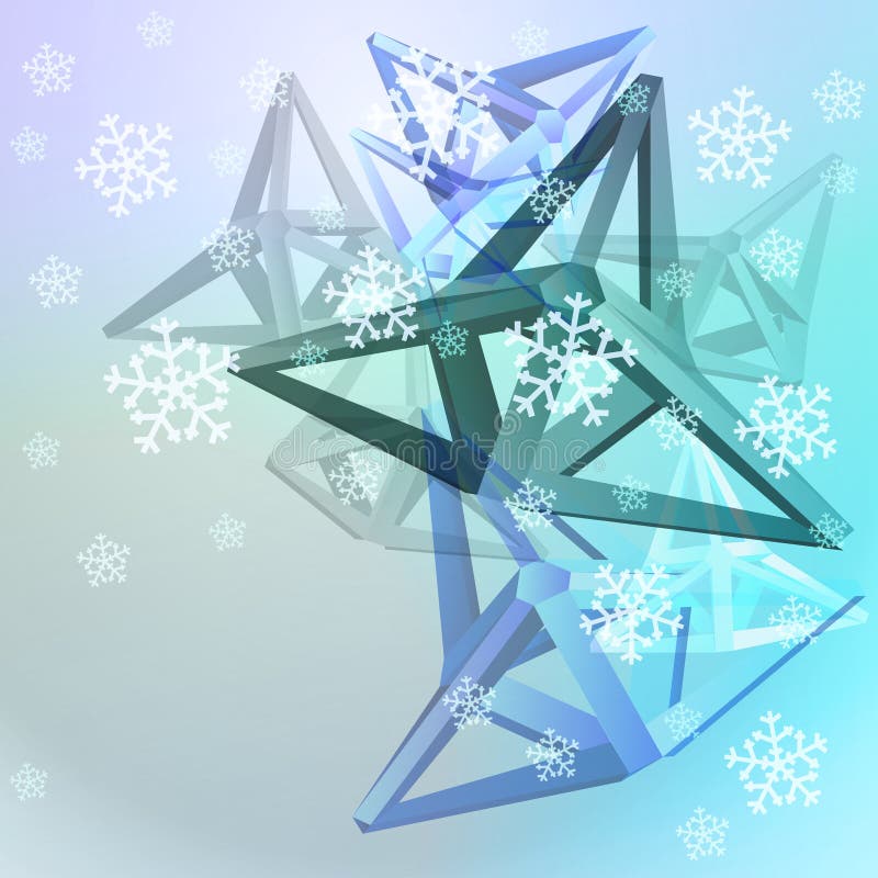 Abstract Blue Shape Composition with Snow Stock Vector - Illustration ...