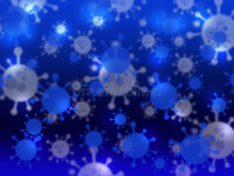 Abstract Blue Shape Corona Virus Background with Light Stock ...