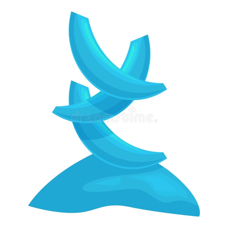 Abstract Blue Shape Rising from the Ground Forming a Tree Stock ...