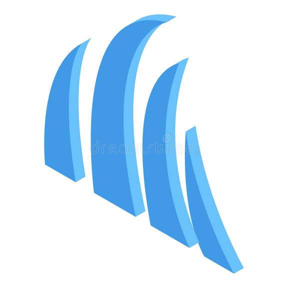 Abstract Blue Shape Rising Upwards Isometric 3d Style Stock ...