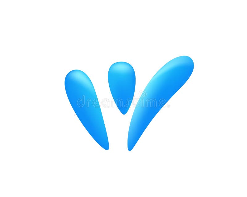 Abstract Blue Shape with Three Fluid Forms on a White Background Stock ...