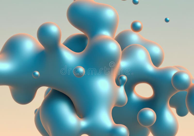 Abstract Blue Shapes Creating a Dynamic and Fluid Composition Stock ...