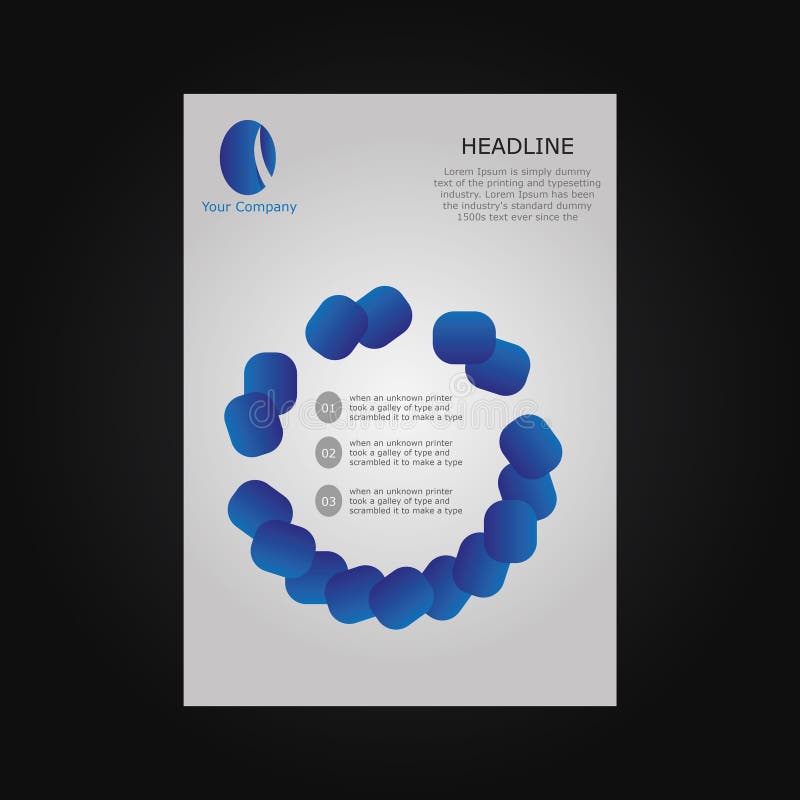 Abstract Blue Shapes Flyer Design Stock Vector - Illustration of ...