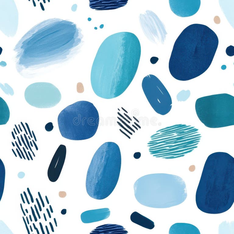 Abstract Blue Shapes Pattern on White Background. Stock Photo - Image ...