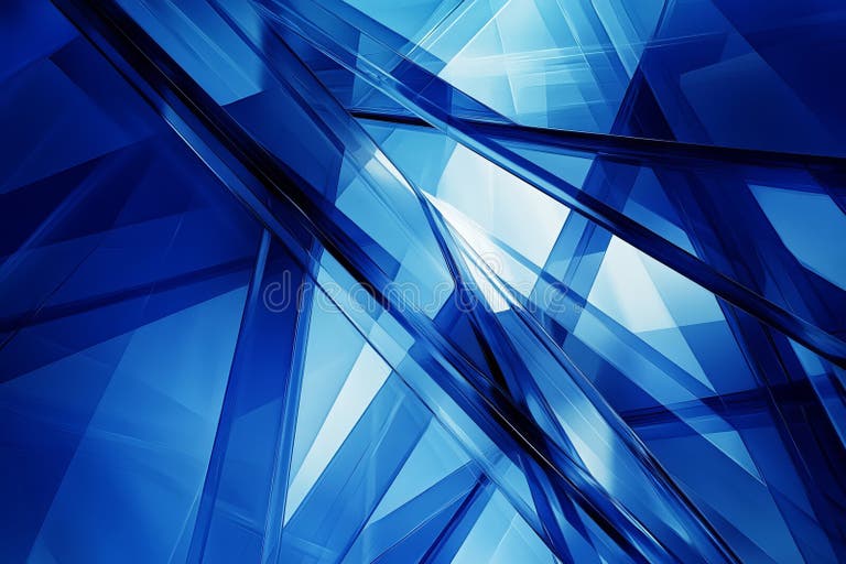 Abstract Blue Shards and Lines Create a Complex, Layered, and Dynamic ...