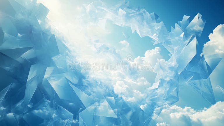 Abstract Blue Shattered Sky Background Stock Illustration ...