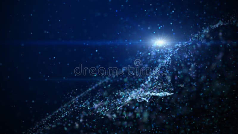 Abstract Blue Shine Glitter Sparkle Fluid Wave Particles with Blue Lens ...