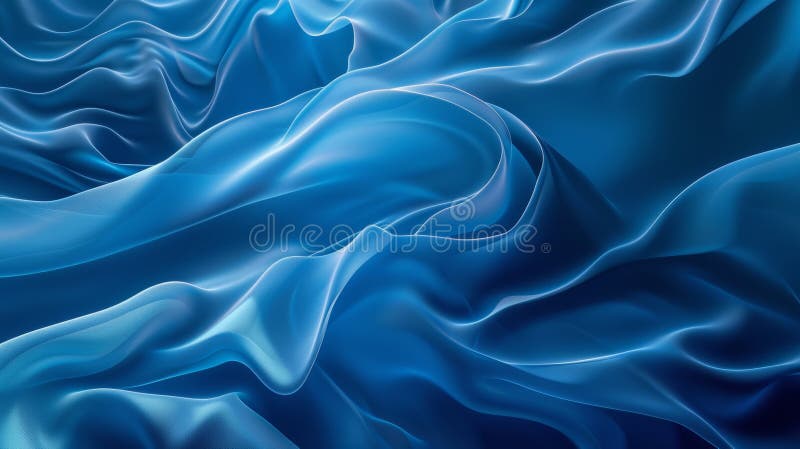 Abstract Blue Silk Waves, Flowing Fabric Texture Stock Image - Image of ...