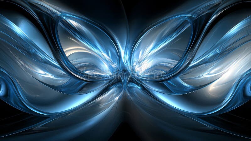 Abstract Blue and Silver Glowing Butterfly Wings Stock Illustration ...