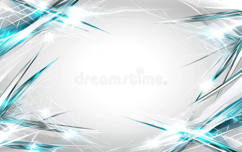 Abstract Blue and Silver Jagged Lines with a Luminous Glow on a Light ...