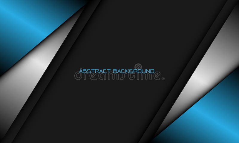 Abstract Blue Silver Metallic Triangle on Grey with Blank Space Design ...