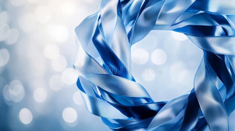 Abstract Blue and Silver Ribbon Swirl Stock Illustration - Illustration ...