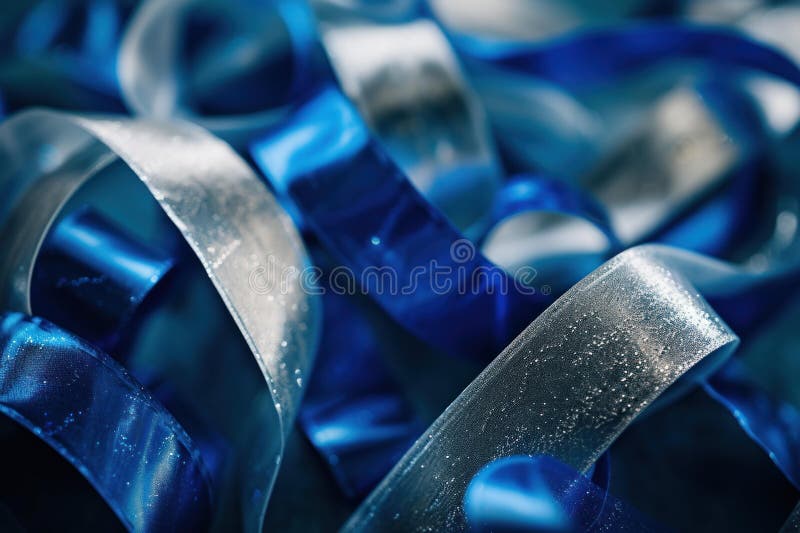 Abstract Blue and Silver Ribbons Stock Illustration - Illustration of ...
