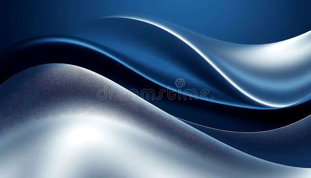 Abstract Blue and Silver Wave Design Stock Illustration - Illustration ...