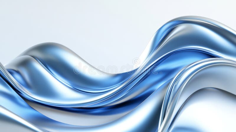 Abstract Blue and Silver Waves Background Dynamic Metallic Flow for ...