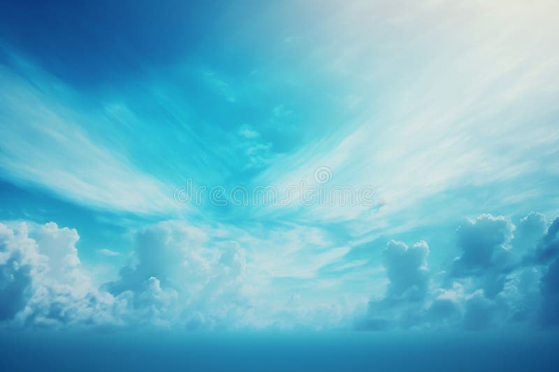 Abstract Blue Sky and Clouds with Generative AI Stock Illustration ...