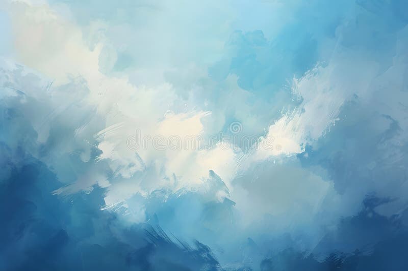 Abstract Blue Sky with Clouds and Mist Stock Illustration ...