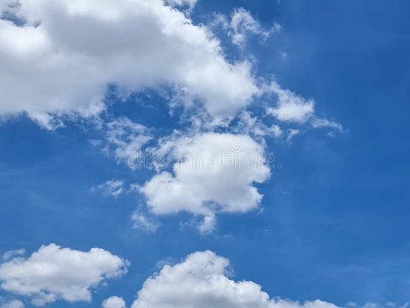 Abstract Blue Sky High Shape Outdoor Group of White and Gray Clouds ...