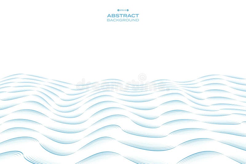 Abstract Blue Sky Line Wavy Pattern Design of Sea Background ...