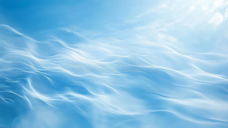 Abstract Blue Sky with White Wavy Lines Stock Illustration ...
