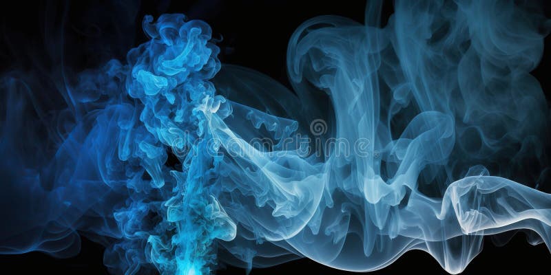 Abstract Blue Smoke Background, Generative AI Stock Illustration ...