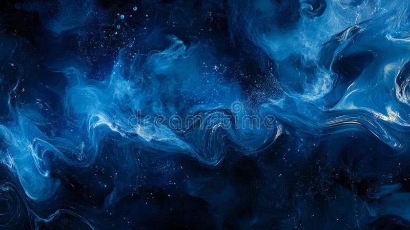 Abstract Blue Smoke on Black Background with Swirling Patterns and ...