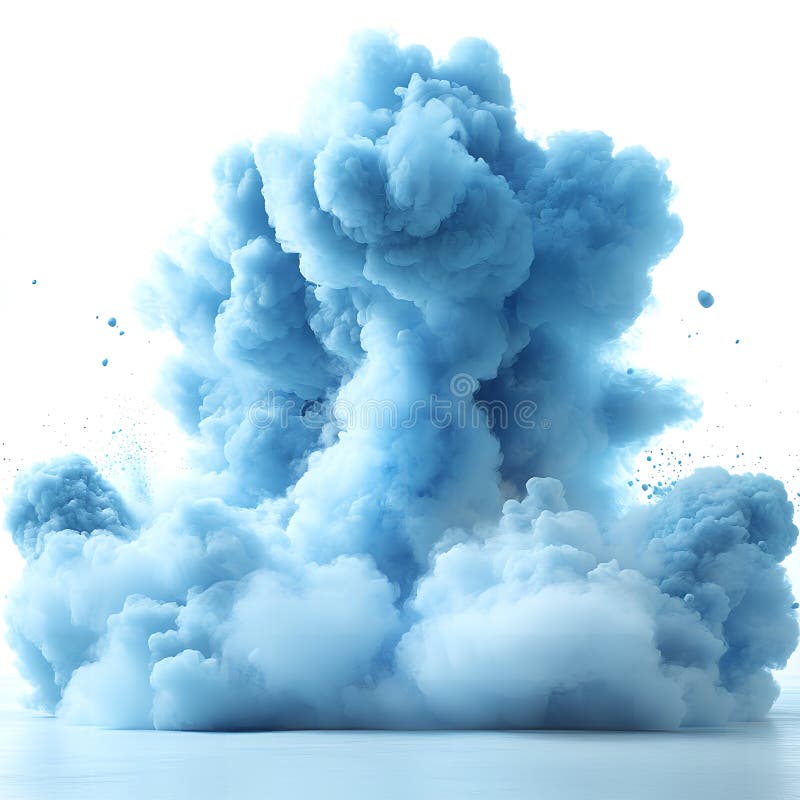 Abstract Blue Smoke Cloud Explosion Design Element for Backgrounds ...