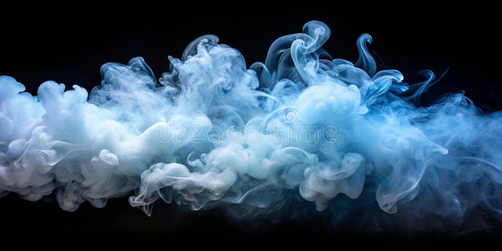 Abstract Blue Smoke Composition Fluid Dynamics in Black Stock ...