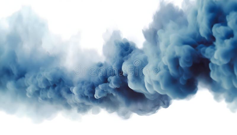 Abstract Blue Smoke Explosion Border Isolated on White Color Background ...