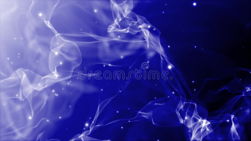 Abstract Blue Smoke Flies in Waves and Flying Particles are Bright ...
