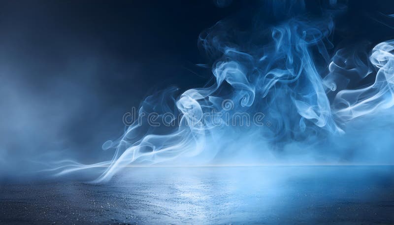 Blue Smoke Light, Smoke Effect and Fog on Digital Art Concept ...