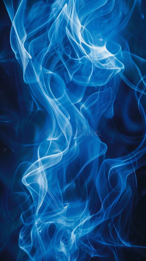 Abstract Blue Smoke Patterns on a Dark Background Stock Image - Image ...