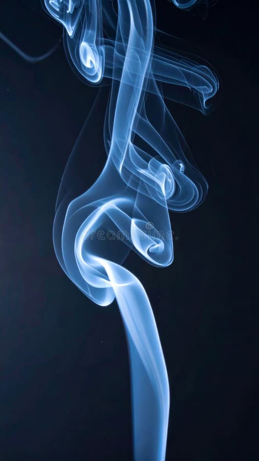 Abstract Blue Smoke Swirls Against Dark Background Stock Illustration ...