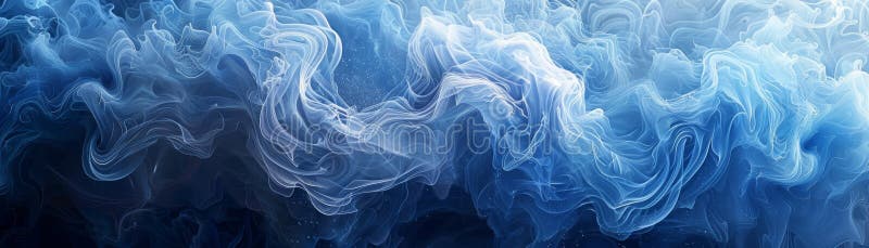 Abstract Blue Smoke Swirls in a Vibrant, Ethereal Cloud Stock ...
