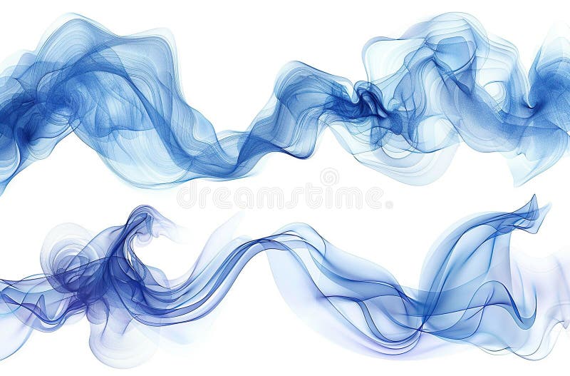 Abstract Blue Smoke Waves stock illustration. Illustration of flowing ...