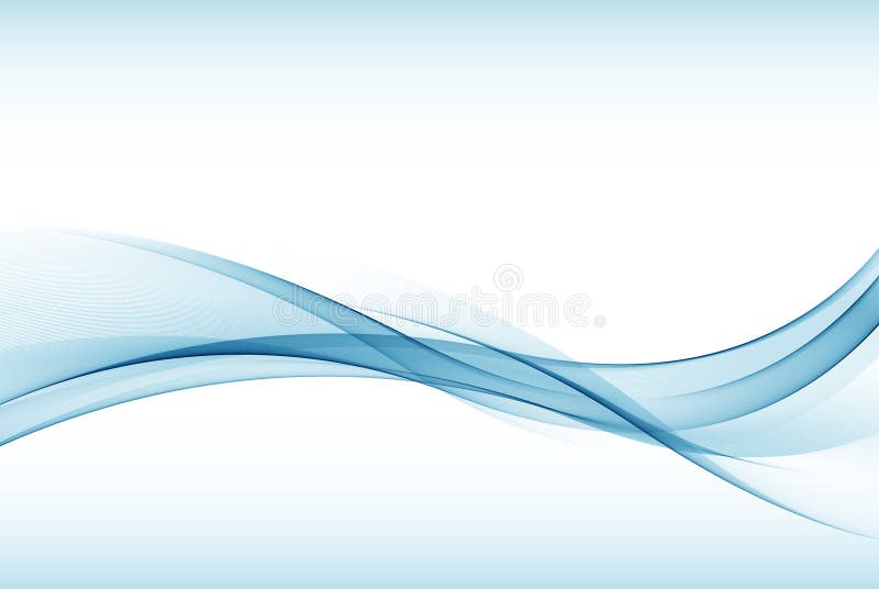 Vector Abstract Blue Smooth Wave Lines, on a White Background. Design ... Vector Abstract Blue Smooth Wave Lines, on a White Background. Design ...