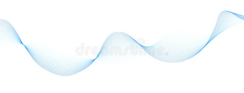 Abstract Blue Smooth Wave on a White Background. Dynamic Sound Wave ...