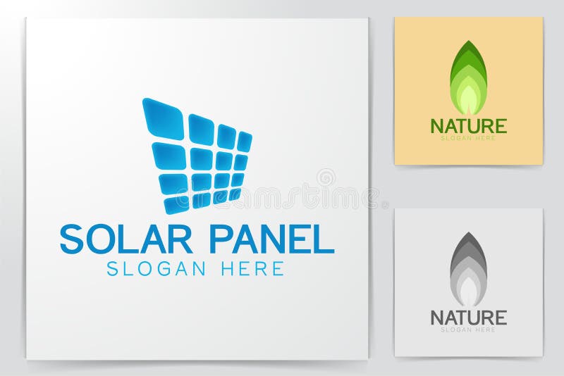 Abstract Blue Solar Panel Logo Designs Inspiration Isolated on White ...