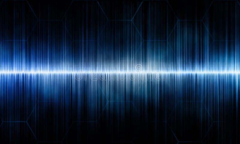 Abstract Blue Sound Wave on Black Background. Stock Photo - Image of ...