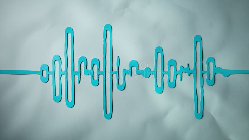 Abstract Blue Soundwave Design on Textured White Background ...